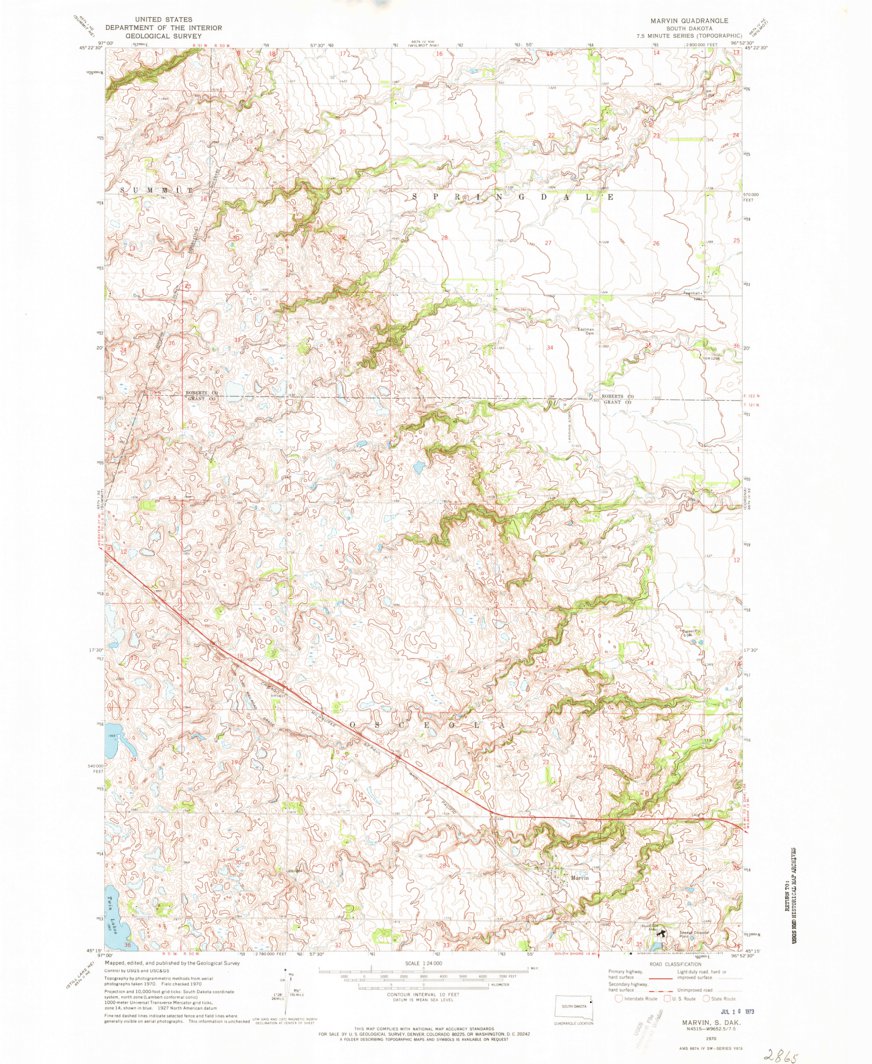 Marvin, SD (1970, 24000-Scale) Map by United States Geological Survey ...