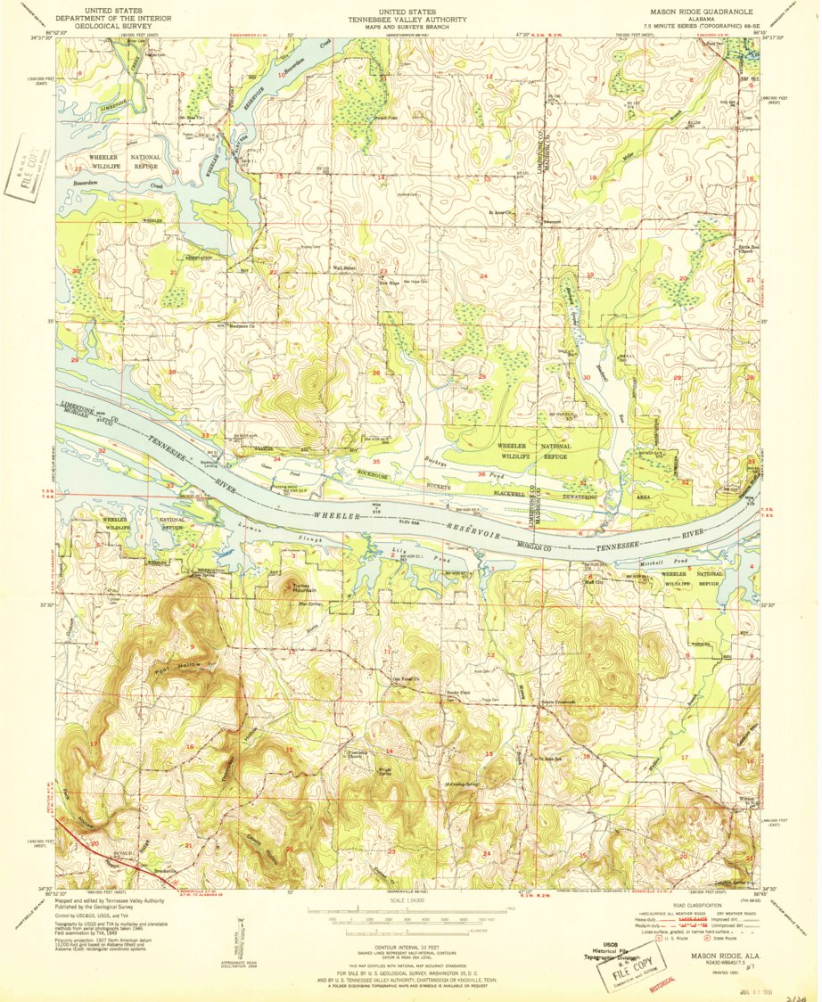 Mason Ridge, AL (1951, 24000-Scale) Map by United States Geological ...