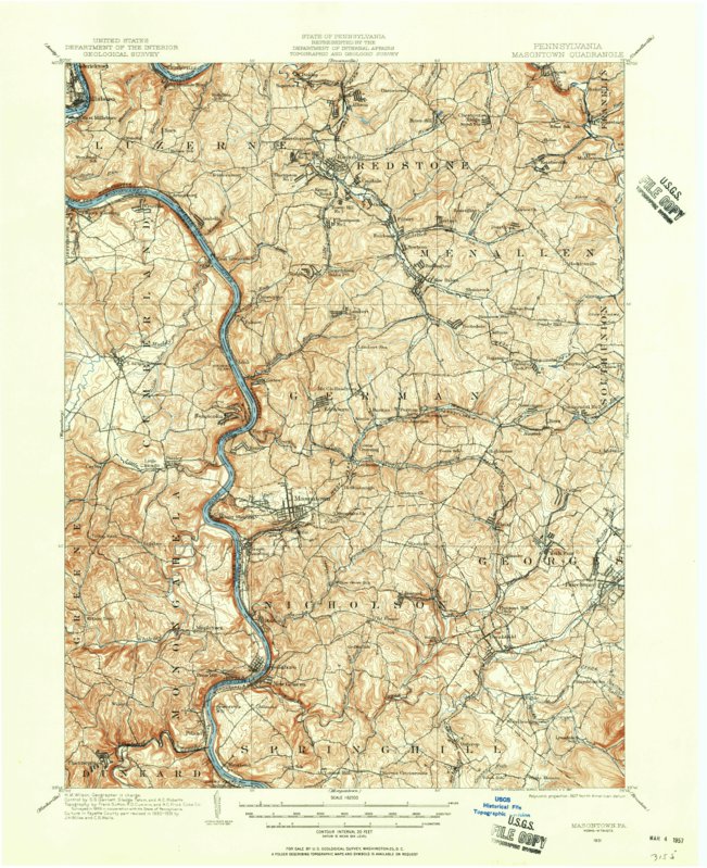 Masontown, PA (1931, 62500-Scale) Map by United States Geological ...