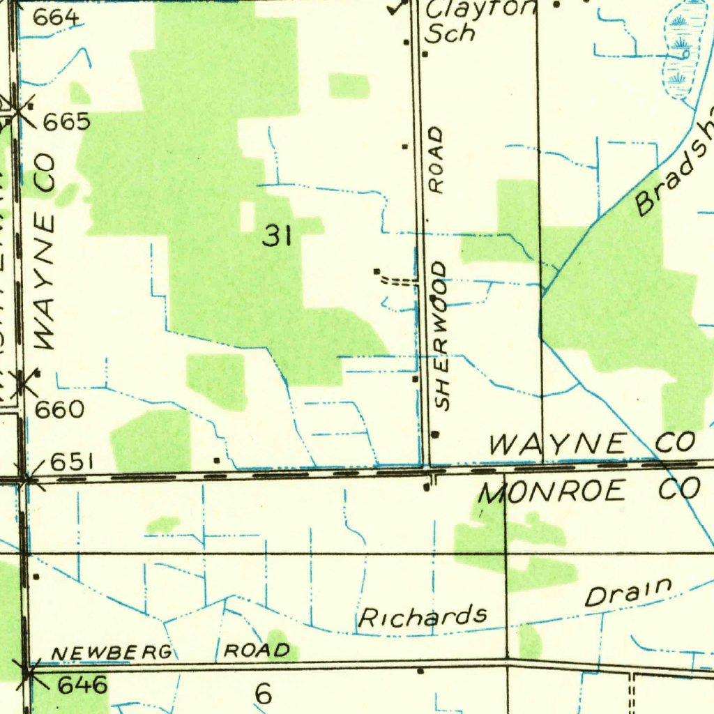 Maybee, MI (1936, 31680-Scale) Map by United States Geological Survey ...