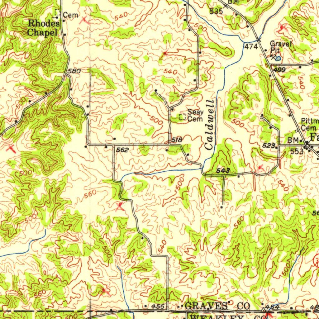 Mayfield, KY-TN (1952, 62500-Scale) Map by United States Geological ...