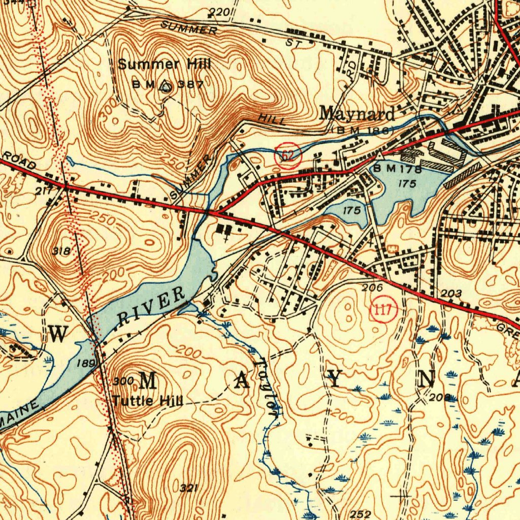 Maynard, MA (1943, 31680-Scale) Map by United States Geological Survey ...
