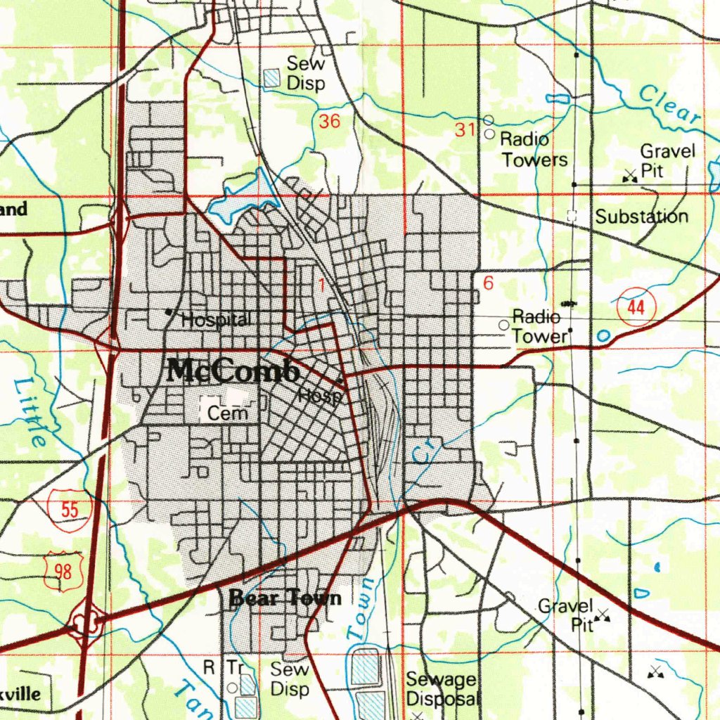 Mccomb, MS-LA (1984, 100000-Scale) Map by United States Geological ...