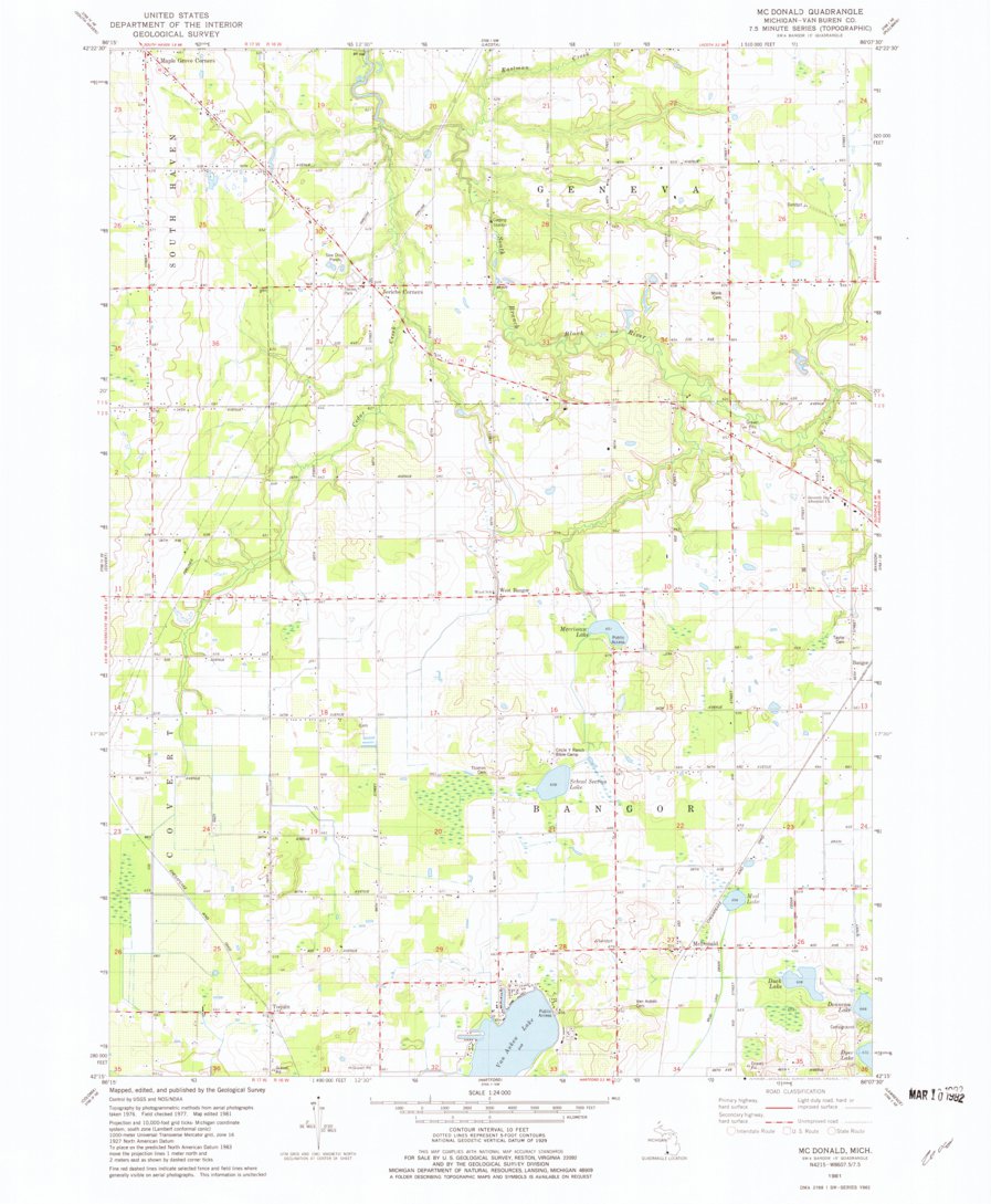 Mcdonald, MI (1981, 24000-Scale) Map by United States Geological Survey ...