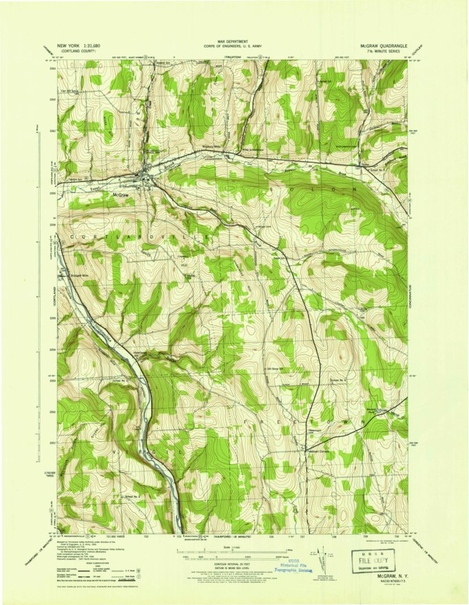 Mcgraw, NY (1944, 31680-Scale) Map by United States Geological Survey ...