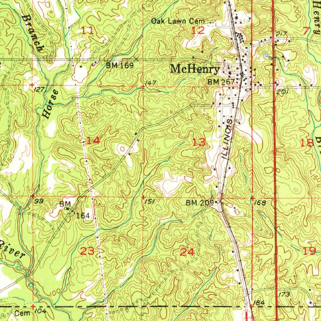 Mchenry, MS (1954, 62500-Scale) Map by United States Geological Survey ...