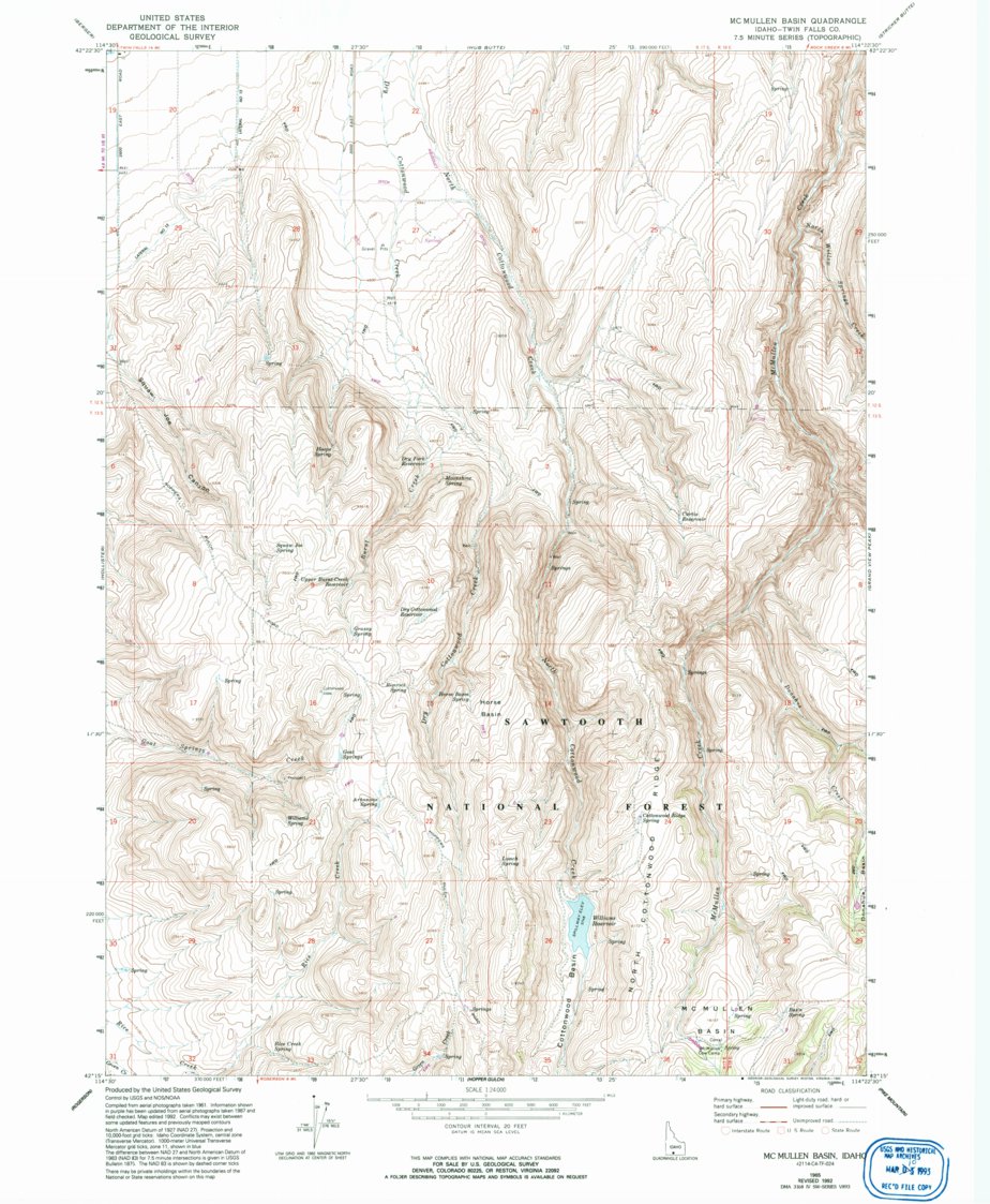 Mcmullen Basin, ID (1965, 24000-Scale) Map by United States Geological ...