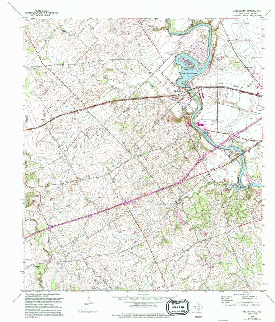 Mcqueeney, TX (1958, 24000-Scale) Map by United States Geological ...