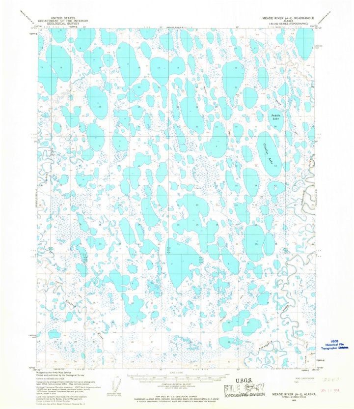 Meade River A-1, AK (1955, 63360-Scale) Map by United States Geological ...
