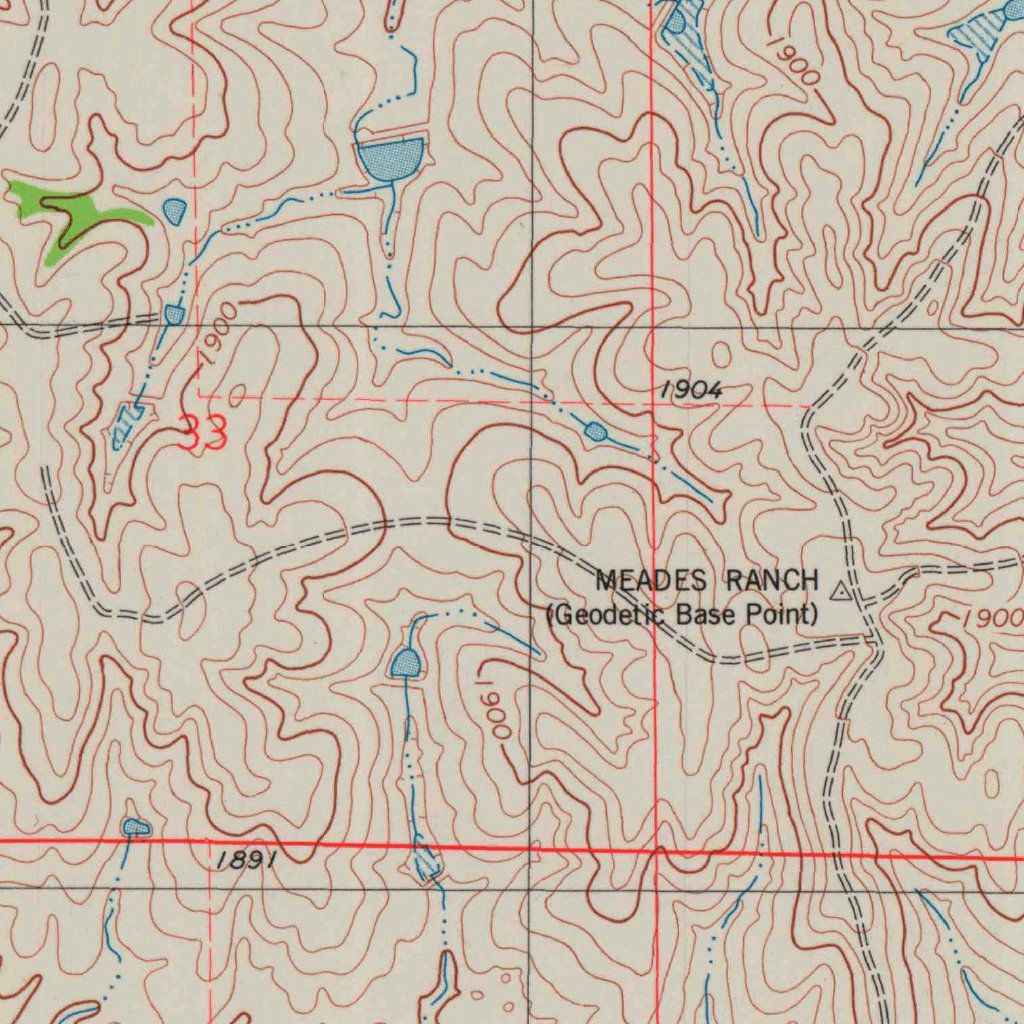 Meades Ranch, KS (1978, 24000-Scale) Map by United States Geological ...