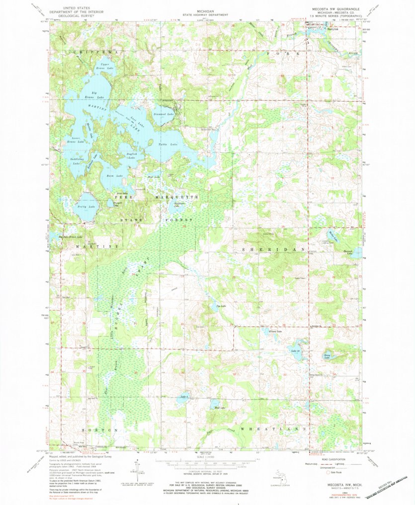 Mecosta, MI (1964, 24000-Scale) Map by United States Geological Survey ...