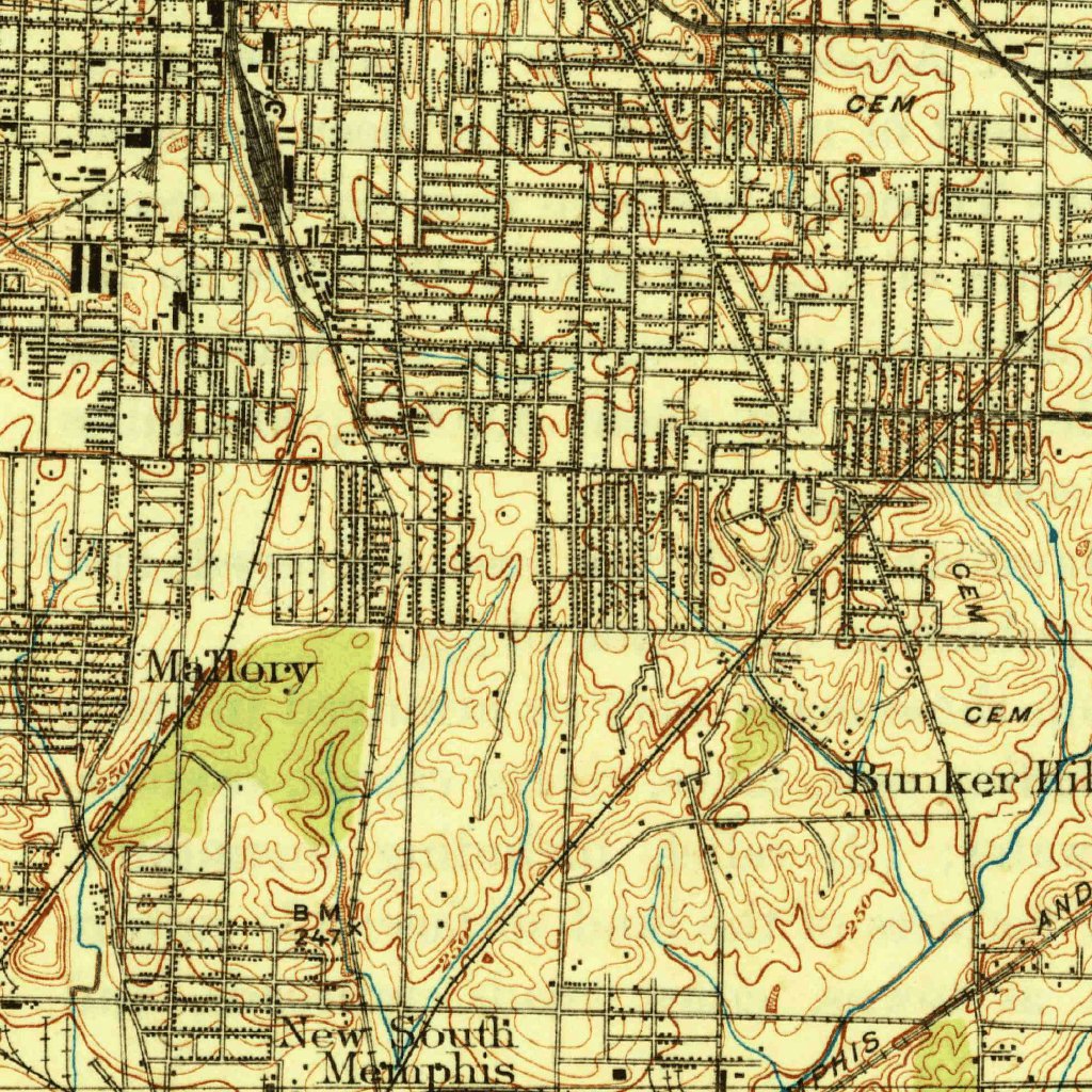 Memphis, TN-AR (1927, 62500-Scale) Map by United States Geological ...