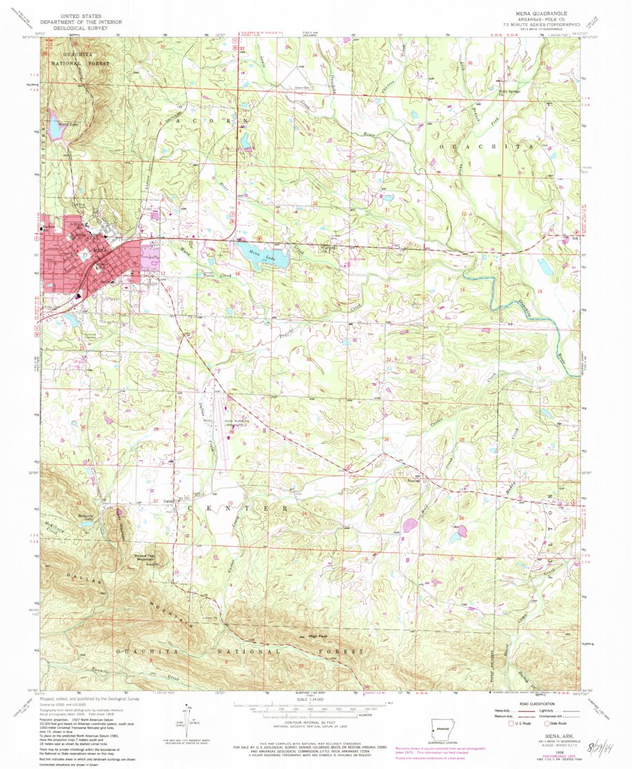 Mena, AR (1958, 24000-Scale) Map by United States Geological Survey ...