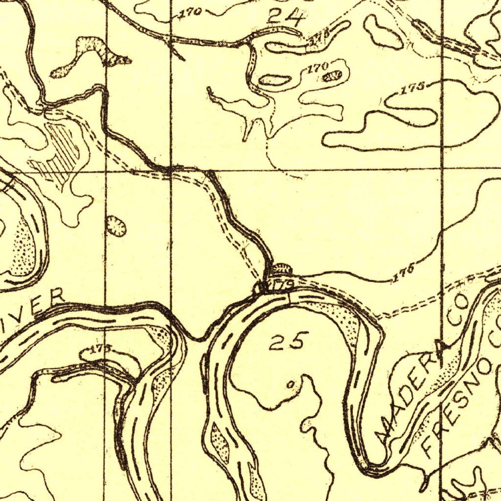 Mendota Dam, CA (1921, 31680-Scale) Map by United States Geological ...