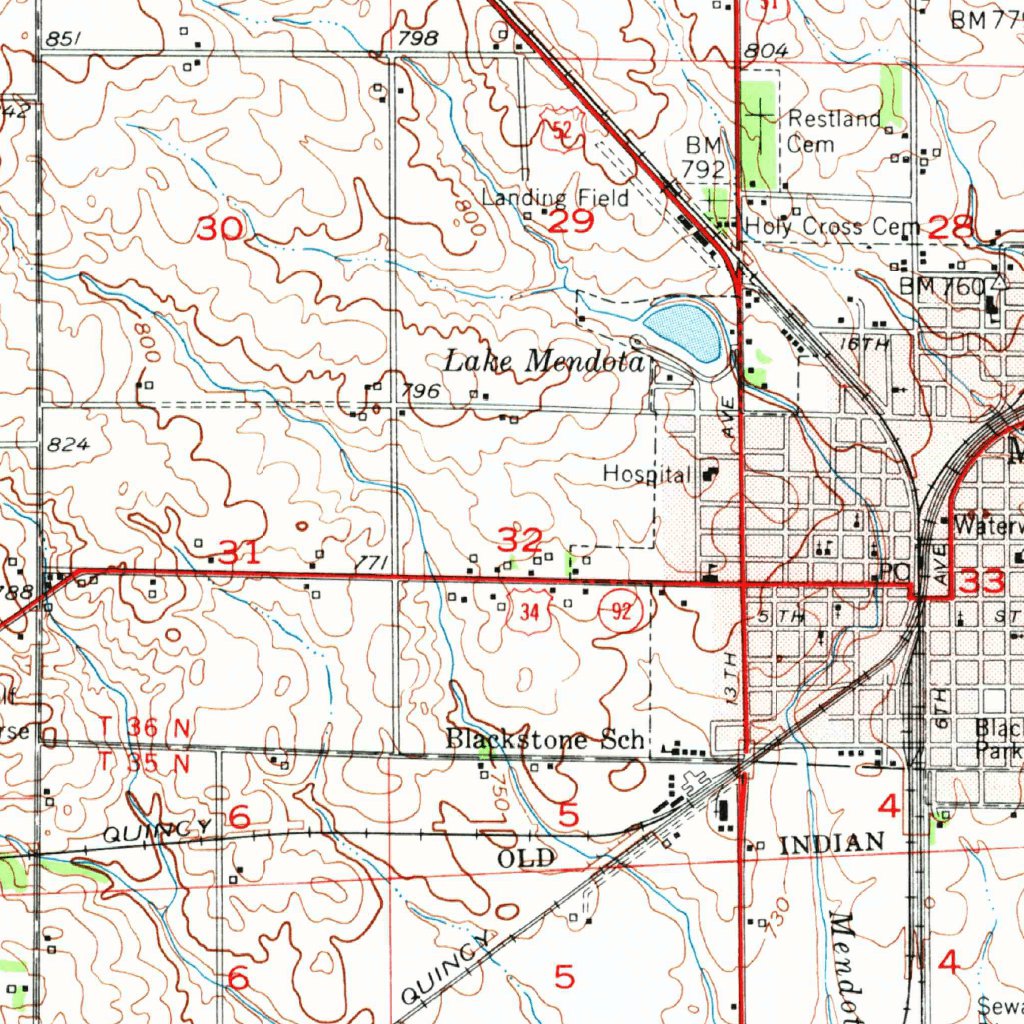Mendota, IL (1952, 62500-Scale) Map by United States Geological Survey ...