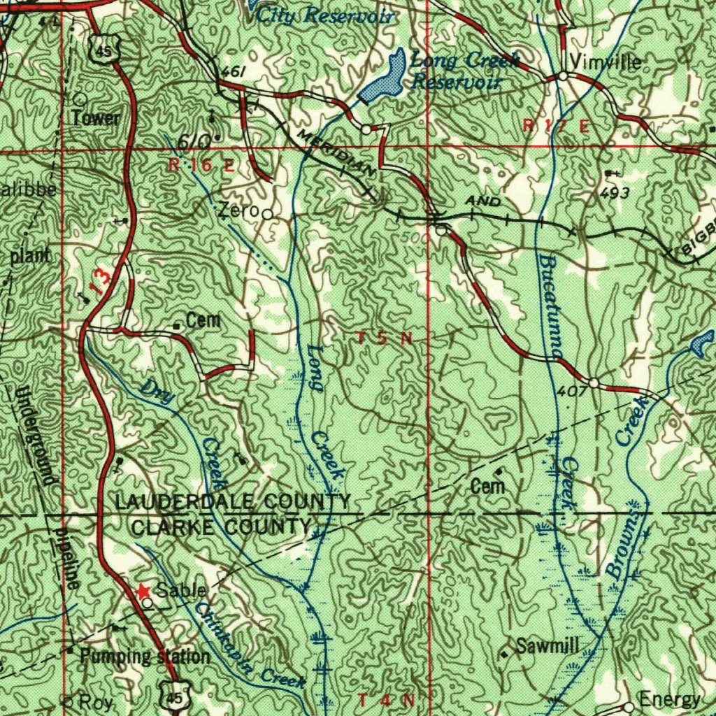 Meridian, MS-AL (1957, 250000-Scale) Map by United States Geological ...