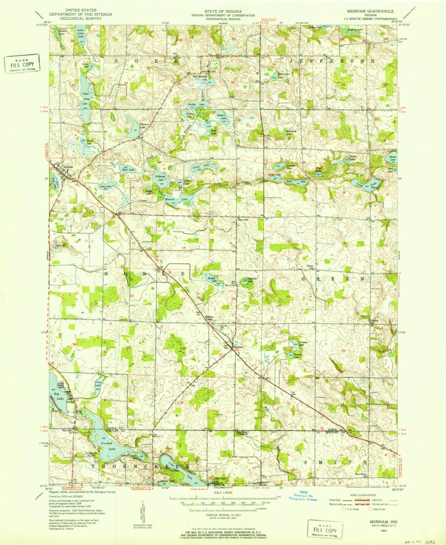 Merriam, IN (1951, 24000-Scale) Map by United States Geological Survey ...