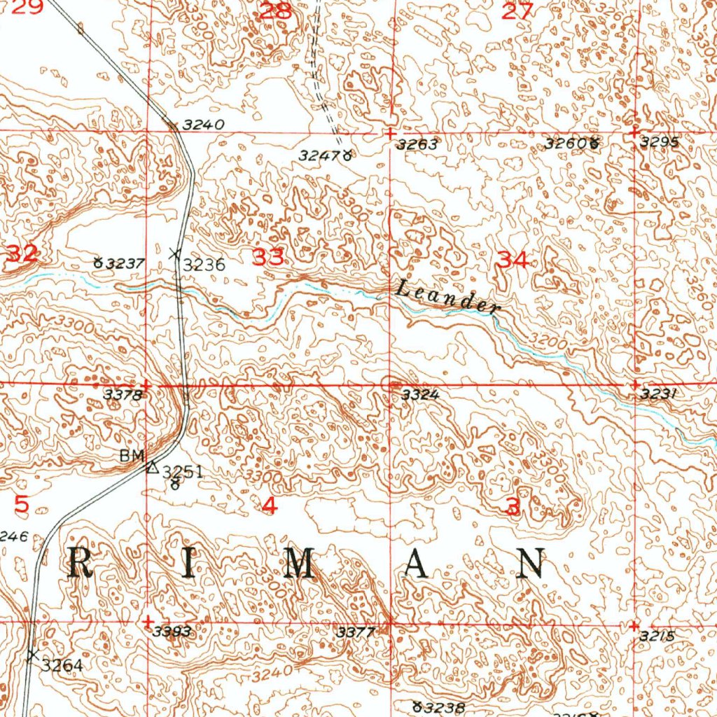 Merriman 4, NE (1951, 62500-Scale) Map by United States Geological ...