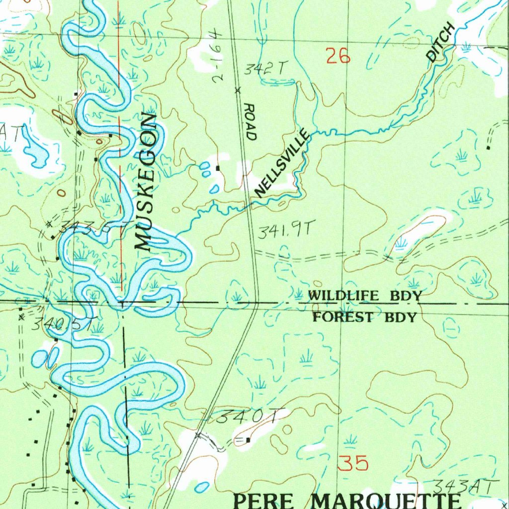 Merritt, MI (1983, 25000-Scale) Map by United States Geological Survey ...