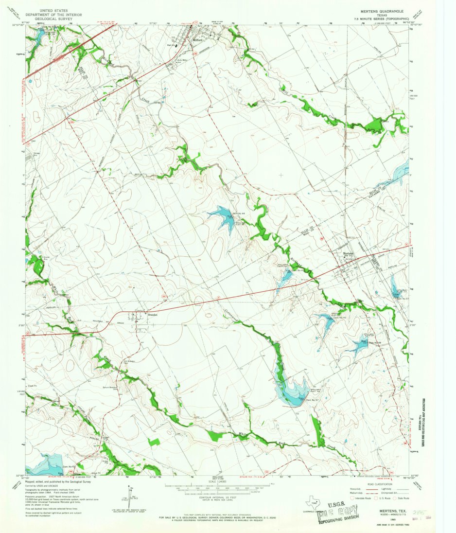 Mertens, TX (1965, 24000-Scale) Map by United States Geological Survey ...