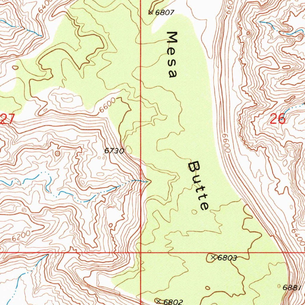 Mesa Butte, UT (1968, 24000-Scale) Map by United States Geological ...