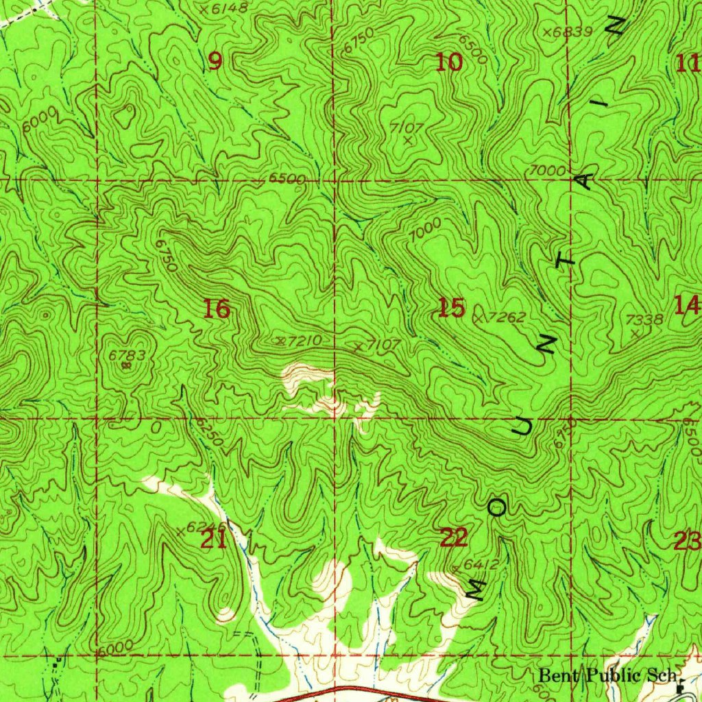 Mescalero, NM (1950, 62500-Scale) Map by United States Geological ...