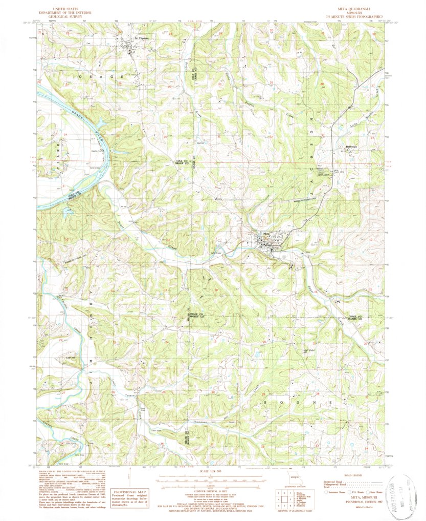 Meta, MO (1987, 24000-Scale) Map by United States Geological Survey ...