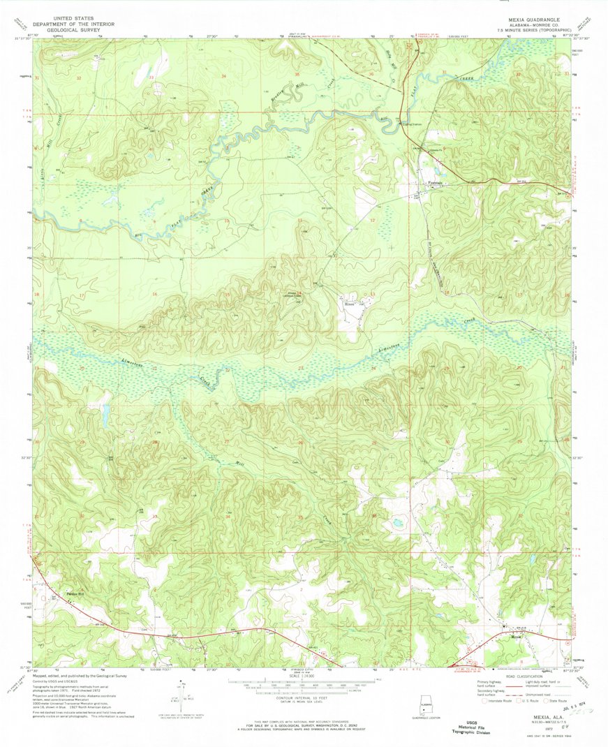 Mexia, AL (1972, 24000-Scale) Map by United States Geological Survey ...