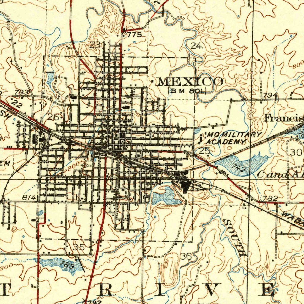 Mexico, MO (1932, 62500-Scale) Map by United States Geological Survey ...