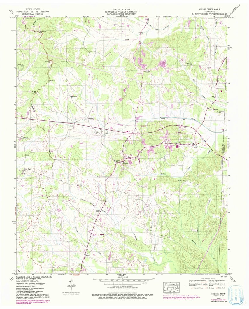 Michie, TN (1949, 24000-Scale) Map by United States Geological Survey ...