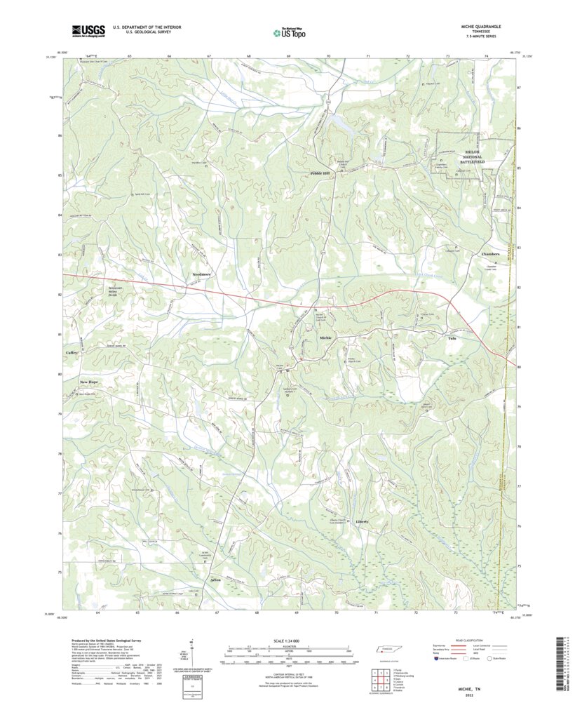 Michie, TN (2022, 24000-Scale) Map by United States Geological Survey ...