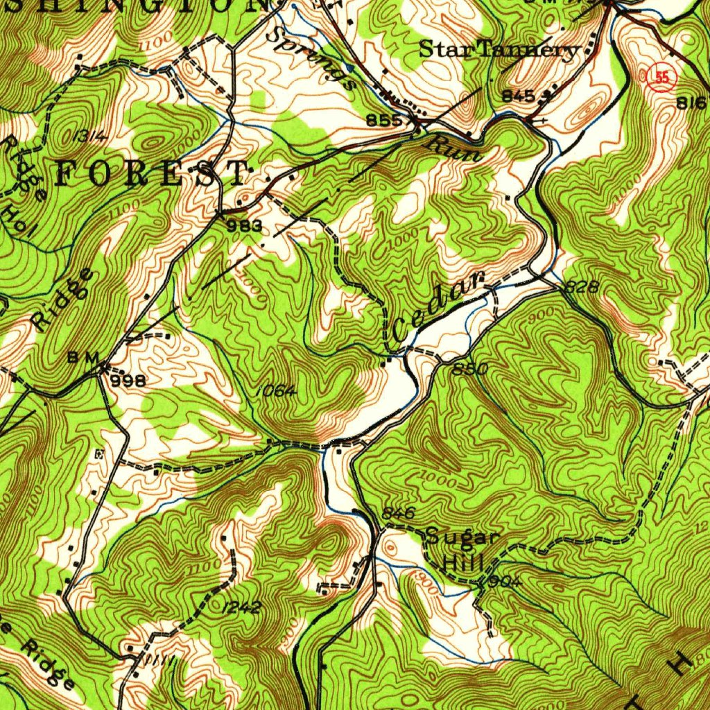 Middleton, VA-WV (1937, 62500-Scale) Map by United States Geological ...