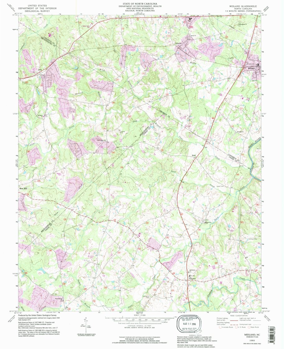 Midland, NC (1993, 24000-Scale) Map by United States Geological Survey ...