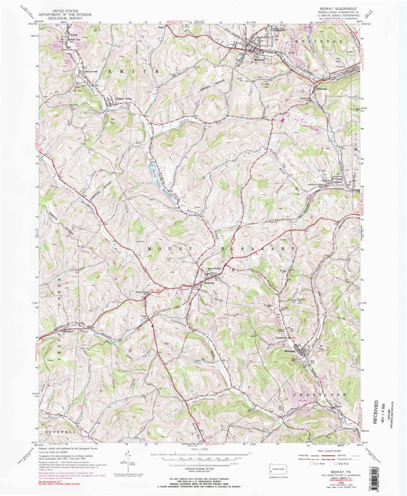 Midway, PA (1954, 24000-Scale) Map by United States Geological Survey ...