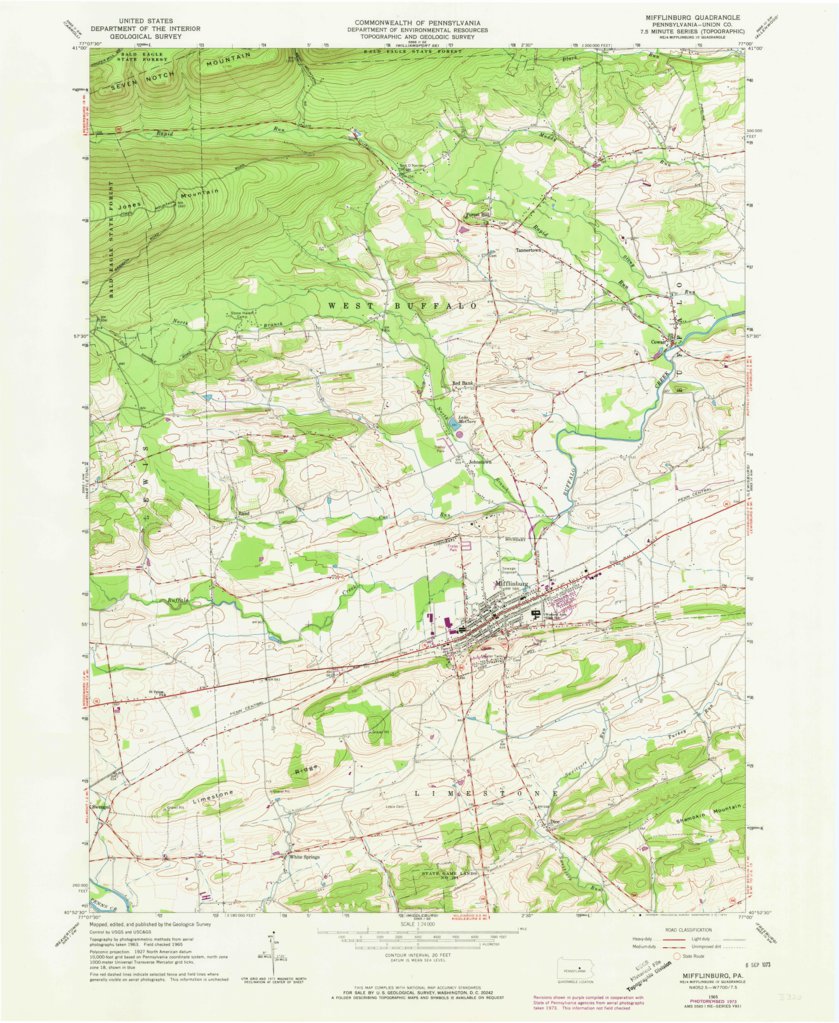 Mifflinburg, PA (1965, 24000-Scale) Map by United States Geological ...