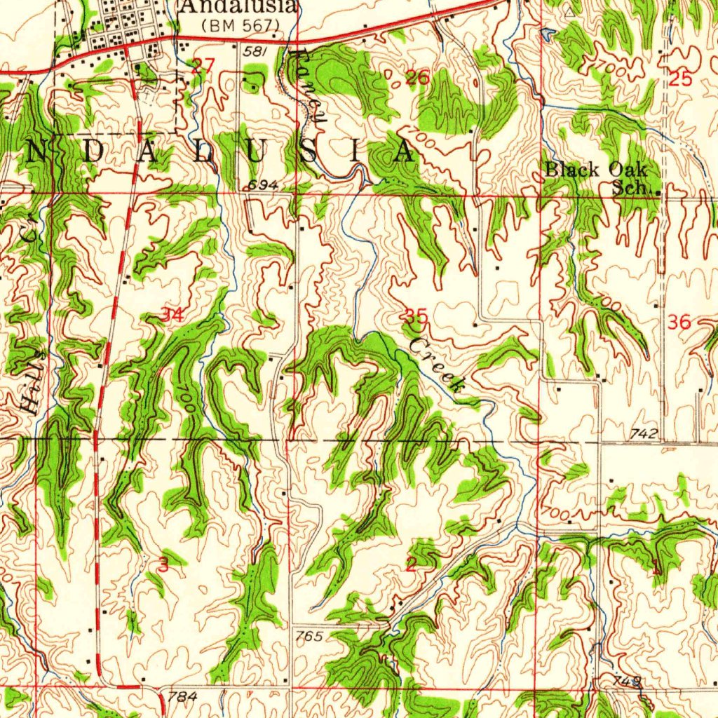 Milan, IL-IA (1953, 62500-Scale) Map by United States Geological Survey ...
