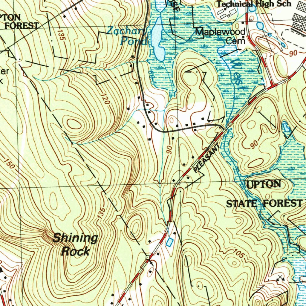 Milford, MA (1982, 25000-Scale) Map by United States Geological Survey ...