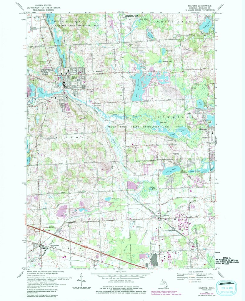 Milford, MI (1969, 24000-Scale) Map by United States Geological Survey ...