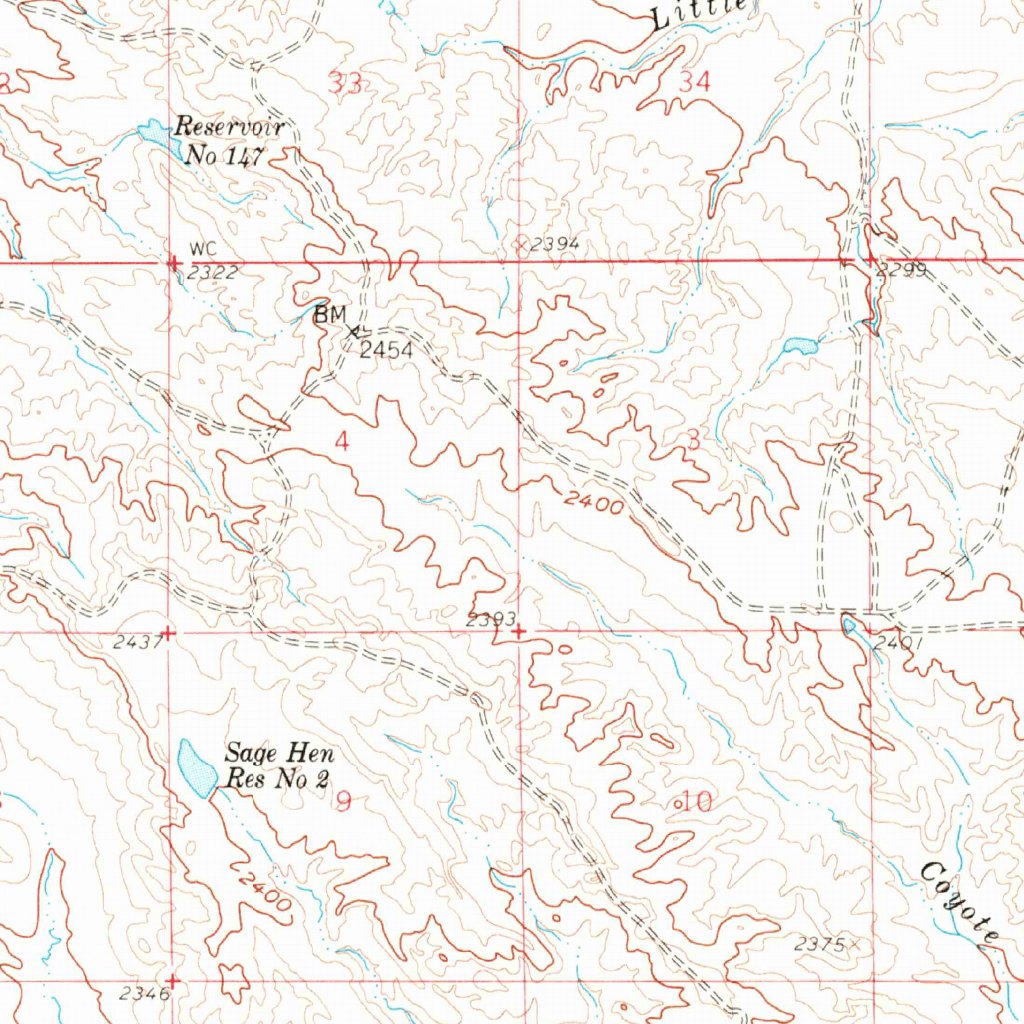 Miller Coulee, MT (1958, 62500-Scale) Map by United States Geological ...