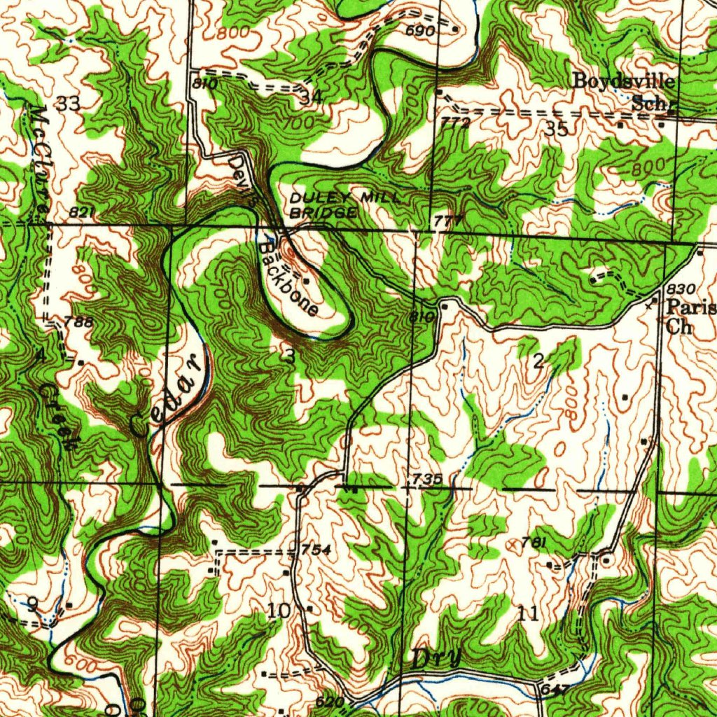 Millersburg, MO (1944, 62500-Scale) Map by United States Geological ...