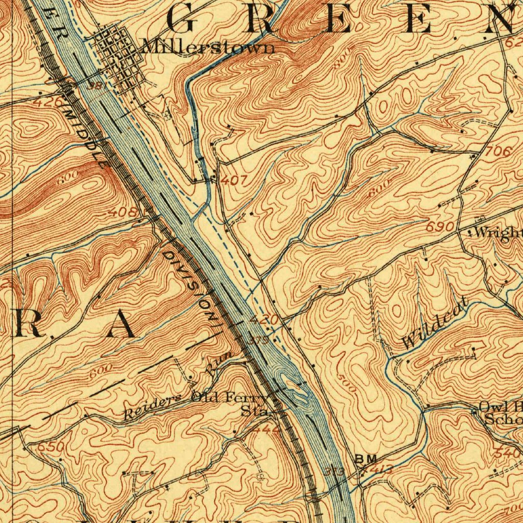 Millerstown, PA (1907, 62500-Scale) Map by United States Geological ...