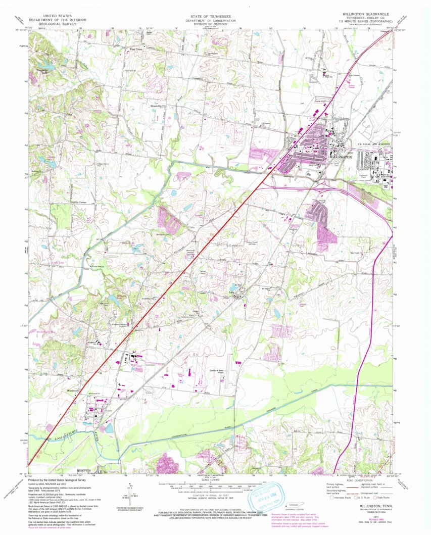 Millington, TN (1971, 24000-Scale) Map by United States Geological ...