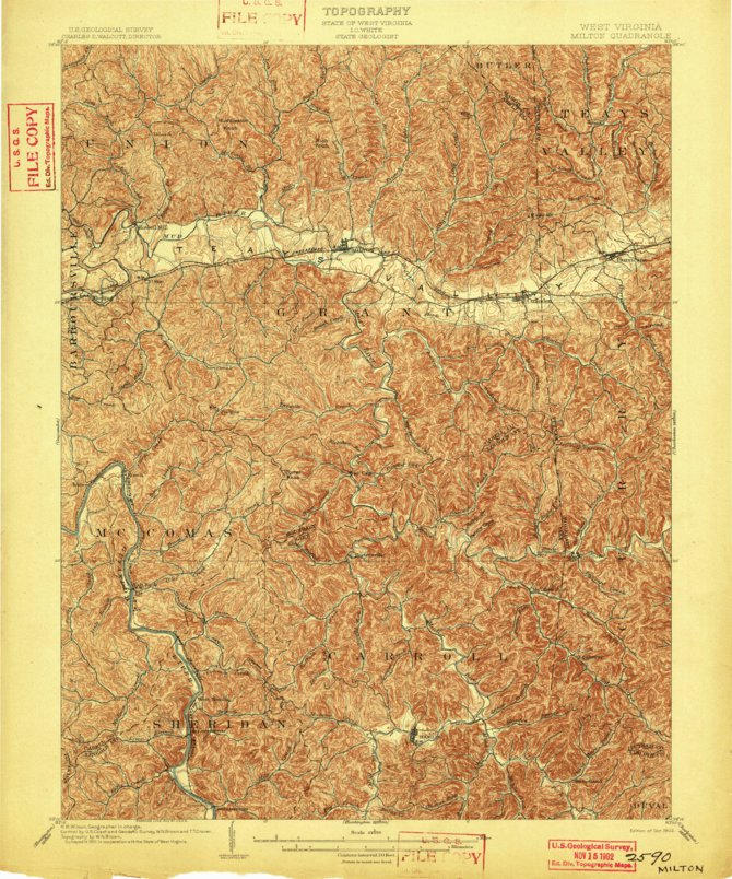 Milton, WV (1902, 62500-Scale) Map by United States Geological Survey ...