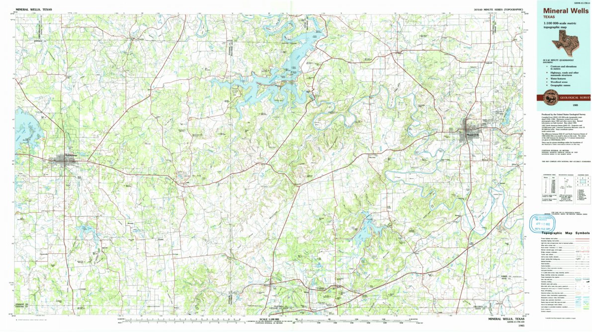 Mineral Wells, TX (1985, 100000-Scale) Map by United States Geological ...