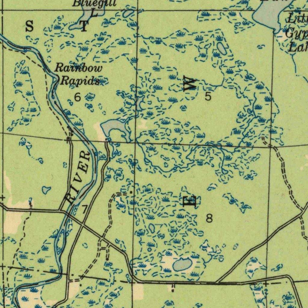 Minocqua, WI (1946, 48000-Scale) Map by United States Geological Survey ...