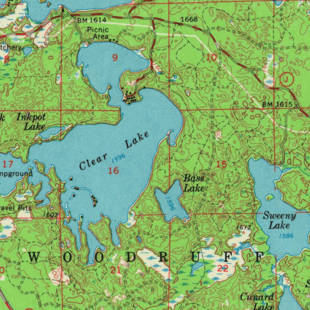Minocqua, WI (1966, 62500-Scale) Map by United States Geological Survey ...