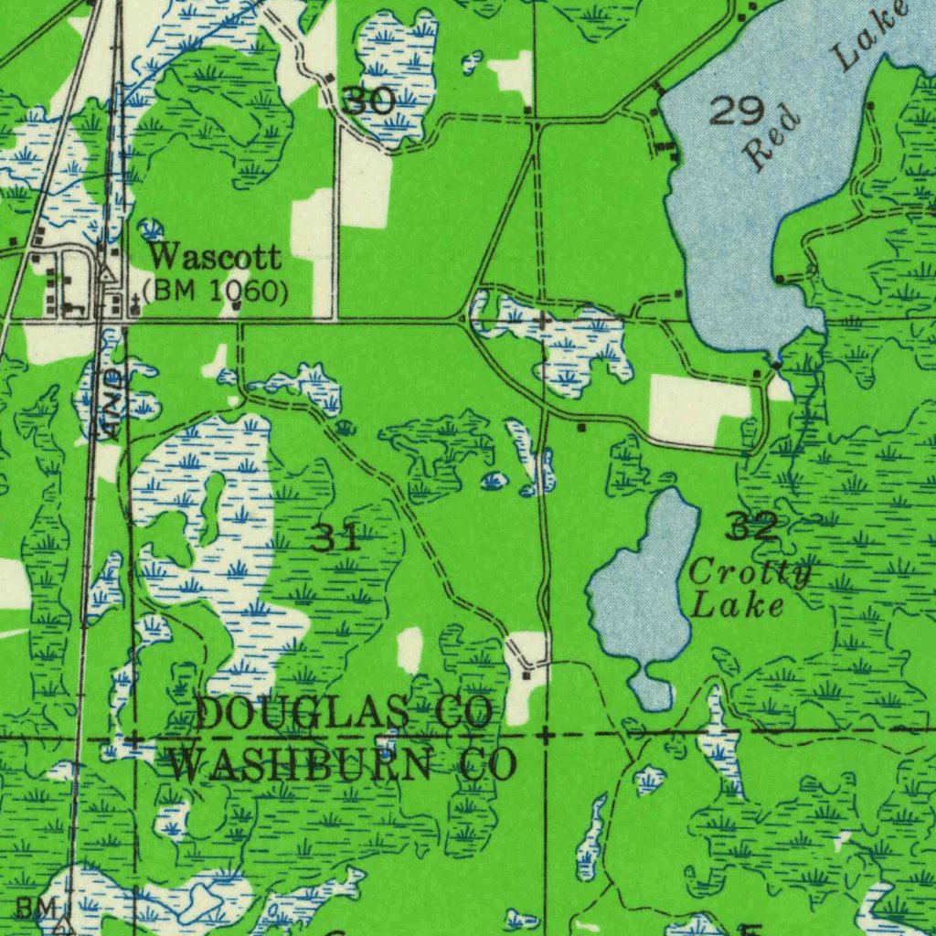 Minong, WI (1947, 48000-Scale) Map by United States Geological Survey ...