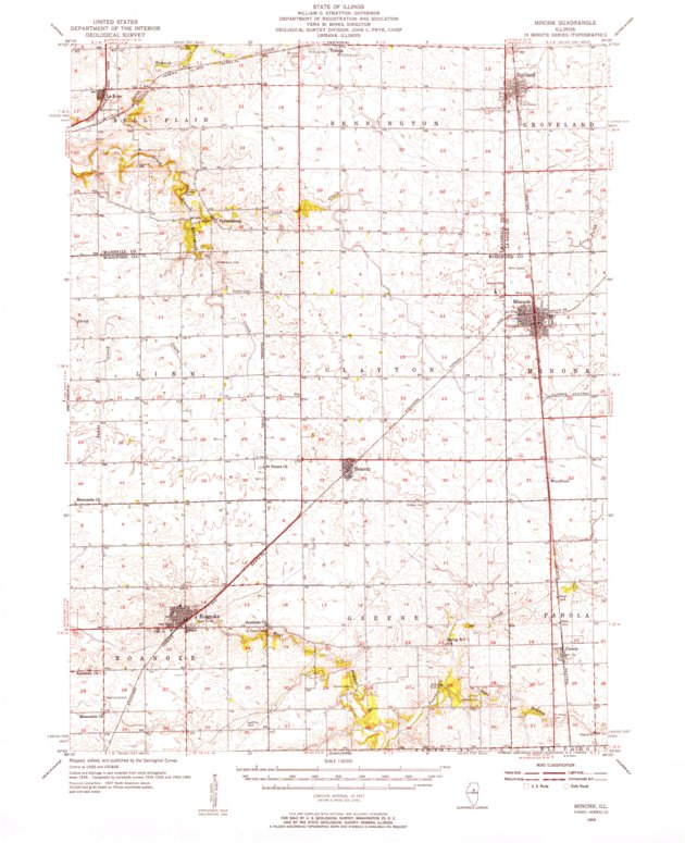 Minonk, IL (1955, 62500-Scale) Map by United States Geological Survey ...