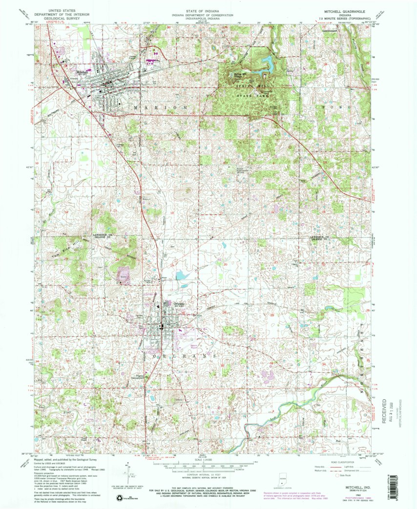 Mitchell, IN (1960, 24000-Scale) Map by United States Geological Survey ...