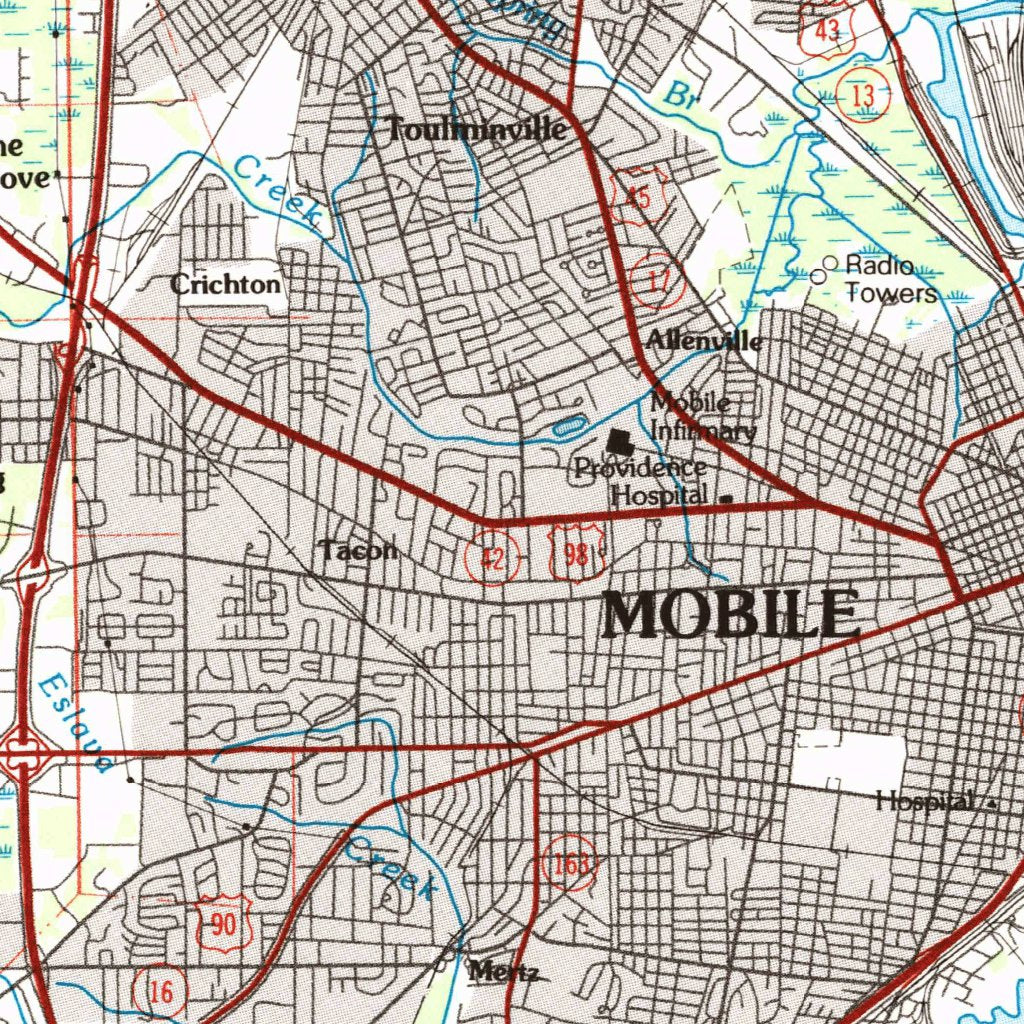 Mobile, AL-MS (1984, 100000-Scale) Map by United States Geological ...